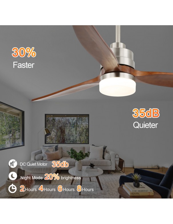 Oaks Aura 52 in. LED Indoor Solid Wool Walnut Scandi-Japanese Zen ...