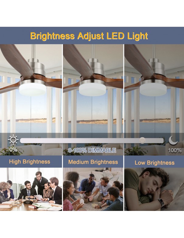 Oaks Aura 52 in. LED Indoor Solid Wool Walnut Scandi-Japanese Zen ...