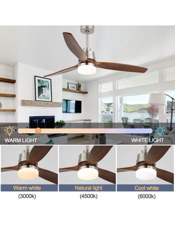 Oaks Aura 52 in. LED Indoor Solid Wool Walnut Scandi-Japanese Zen ...