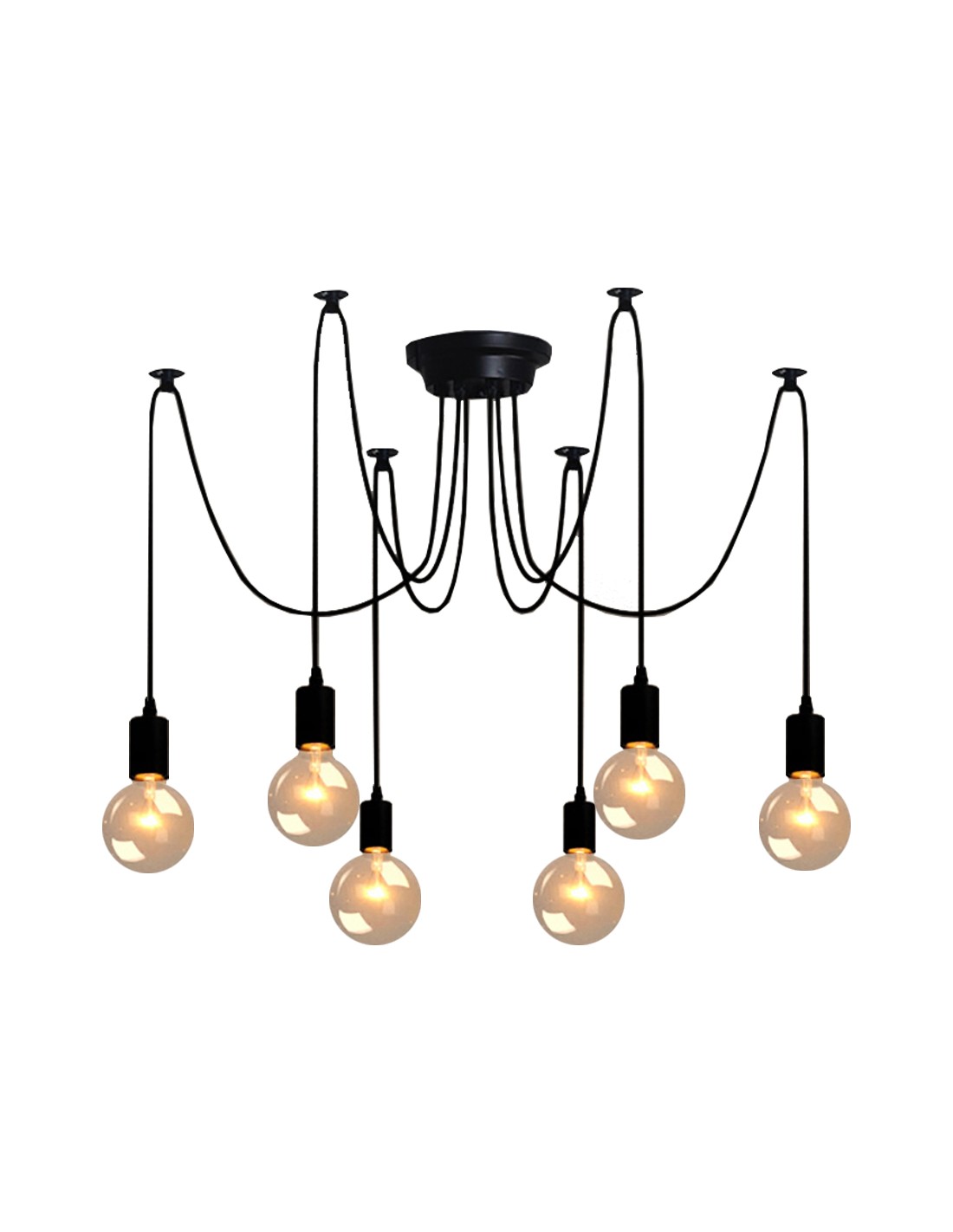 Oaks Aura Black 6 Bulbs 10 Bulbs 14 Blubs Arms Adjustable Spider